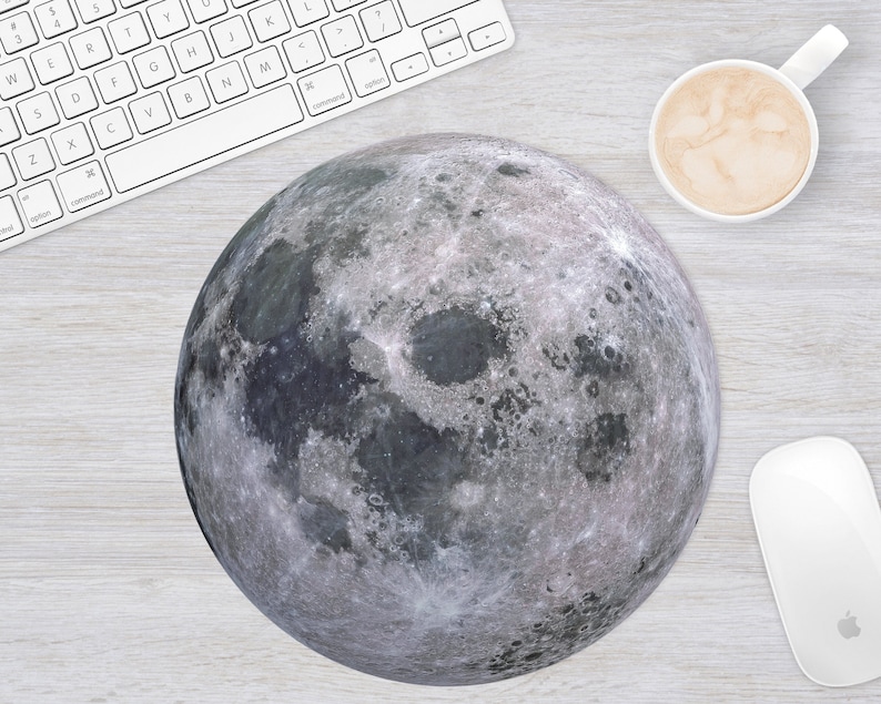 Moon Mouse Pad Lunar Print Circle Mousepad Round Mouse Pad - Etsy