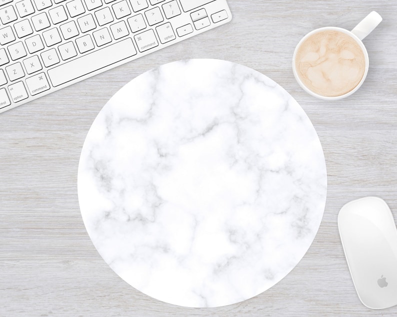 Marble Mouse Pad Circle Mousepad Round Mouse Pad for Women | Etsy