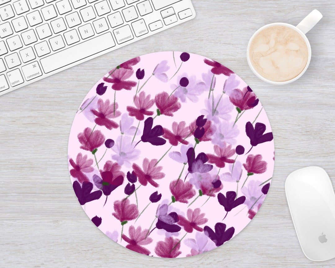 Floral Mouse Pad, Cute Circle Mousepad, Round Mouse Pad for Women, Desk ...