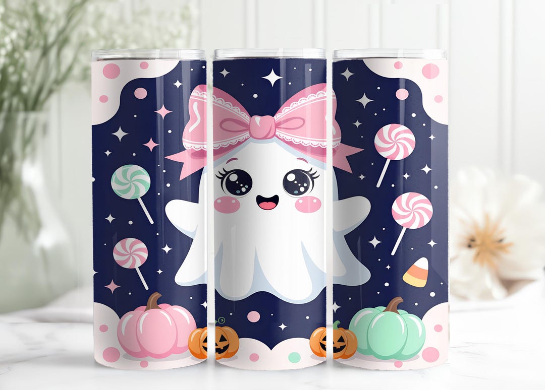Preppy Ghost Boo PNG, Pink Ghost, Pumpkin, Spiderweb & Bow, Cute Ghost ...