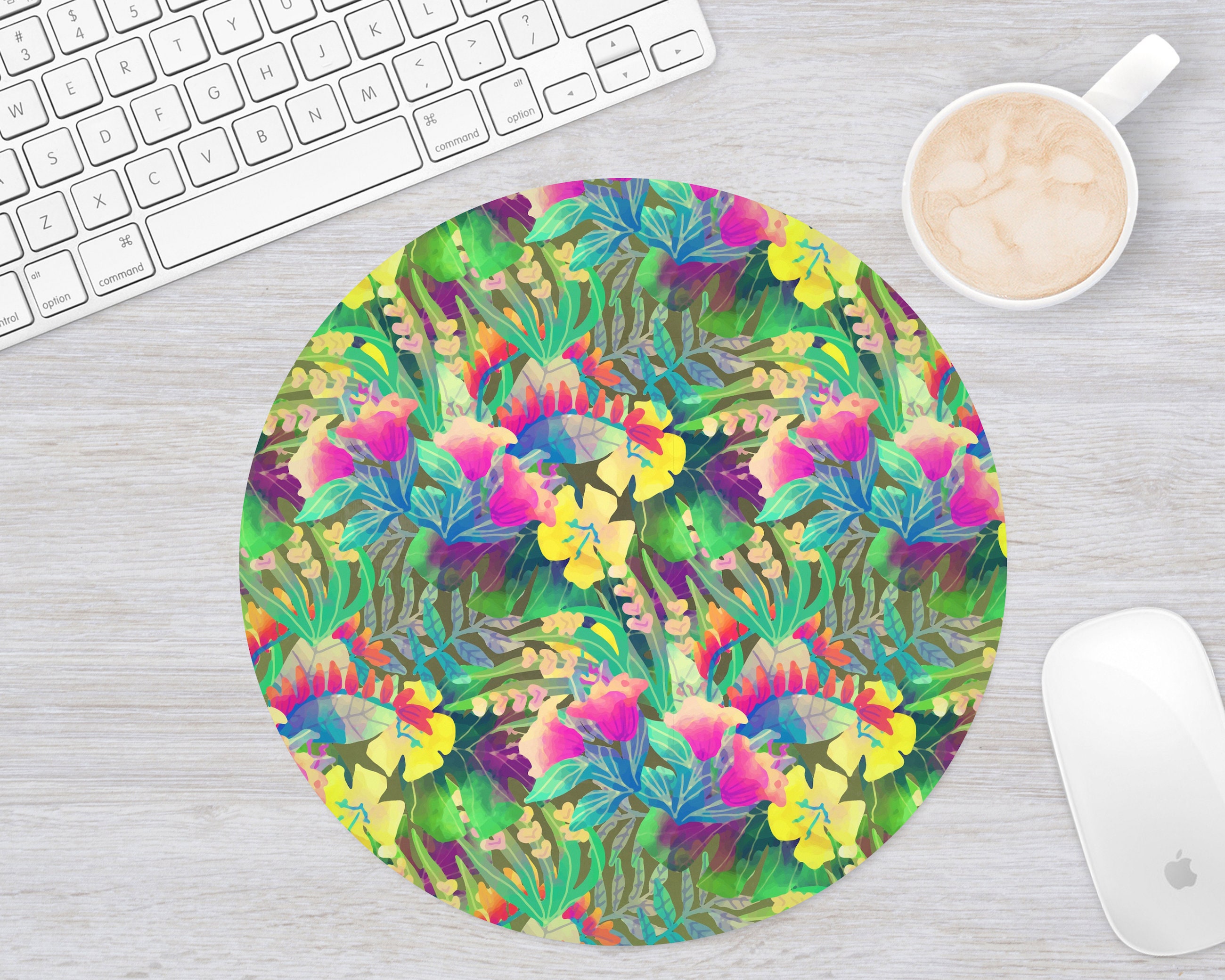 Floral Mousepad Circle Mouse Pad Round Mouse Pad for Women - Etsy UK