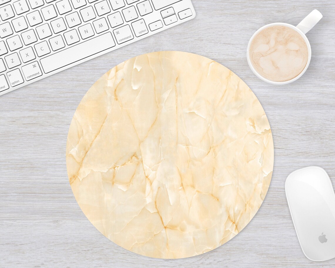 Marble Mouse Pad Circle Mousepad Round Mouse Pad for Women - Etsy