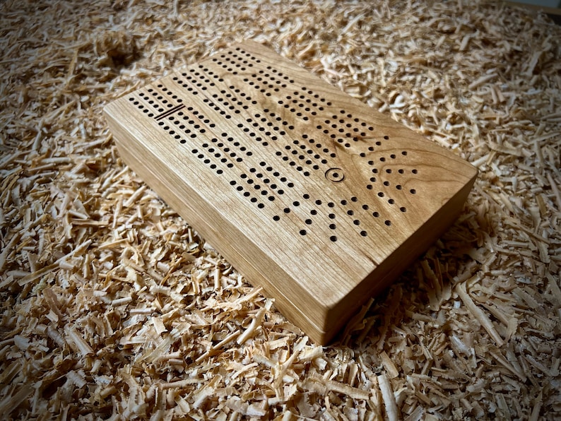 Cherry 4-track Folding Cribbage Board - Etsy