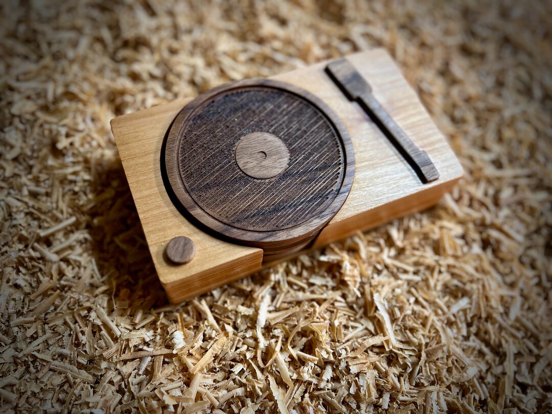 Record Player Coaster Set - Etsy