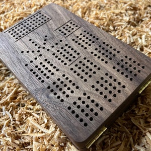 Walnut Folding 4-track Cribbage Board - Etsy