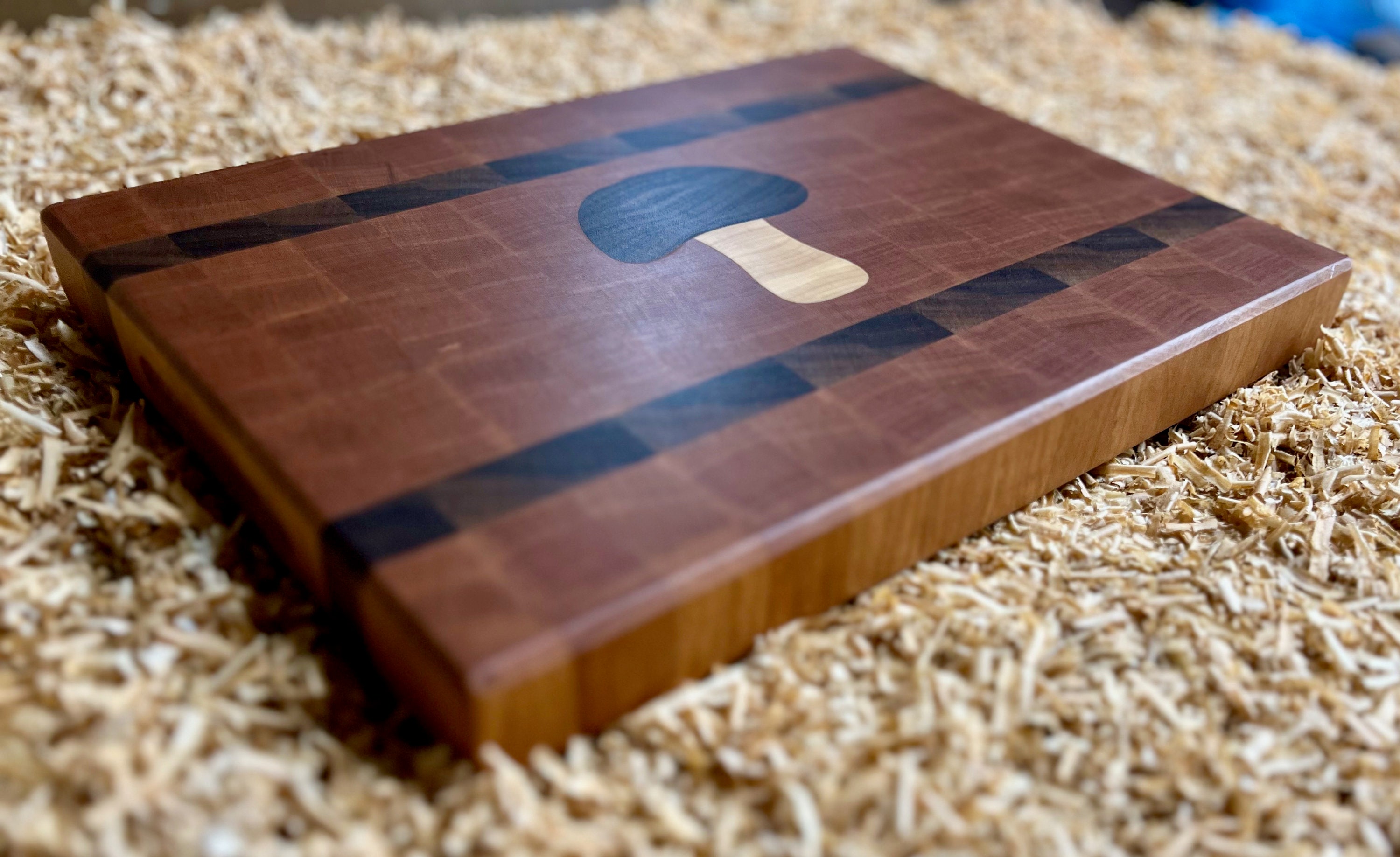 Mushroom Inlay Endgrain Cutting Board - Etsy