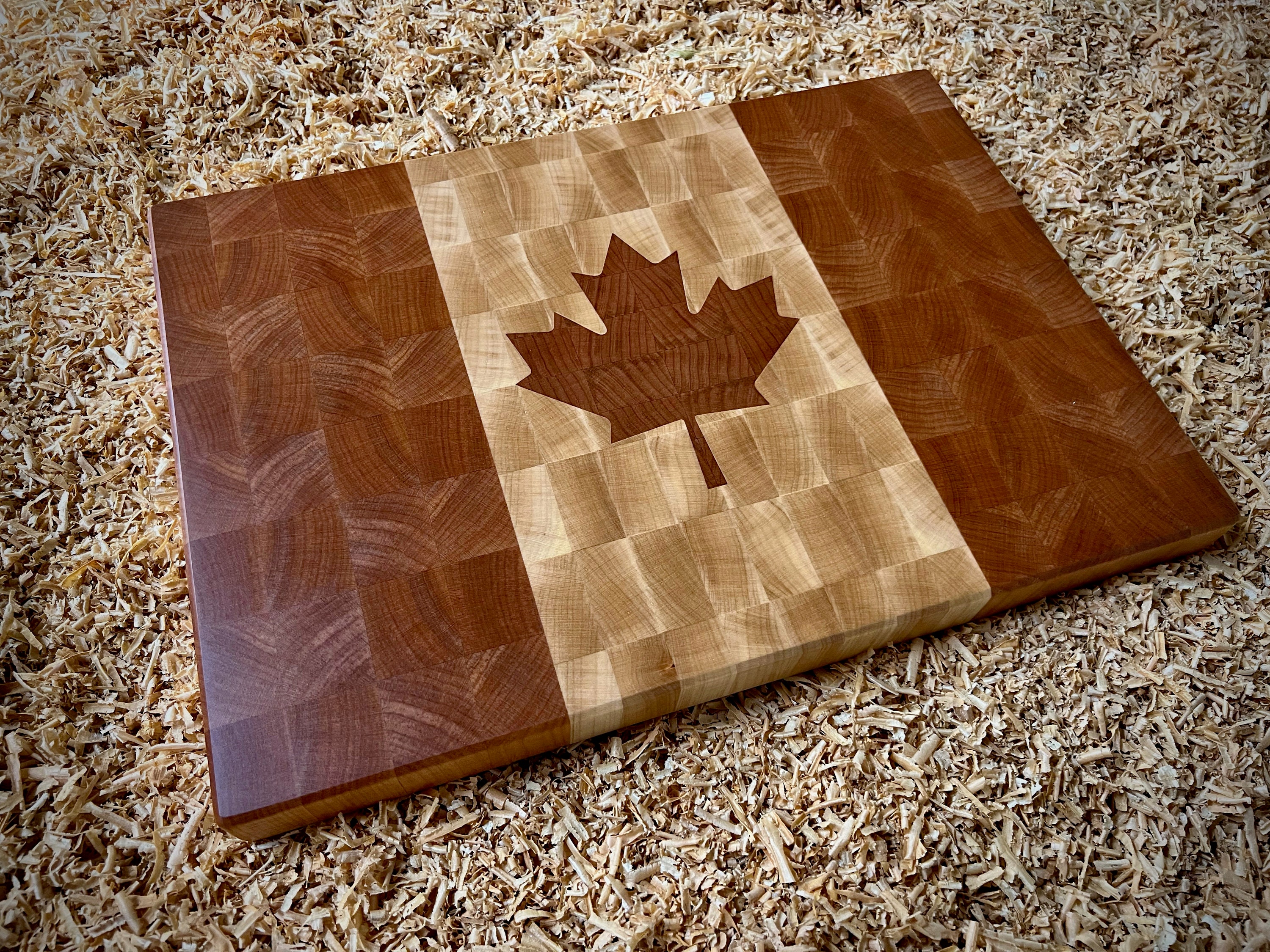 Canadian Flag Inlay Endgrain Cutting Board/chopping Block - Eastern and ...