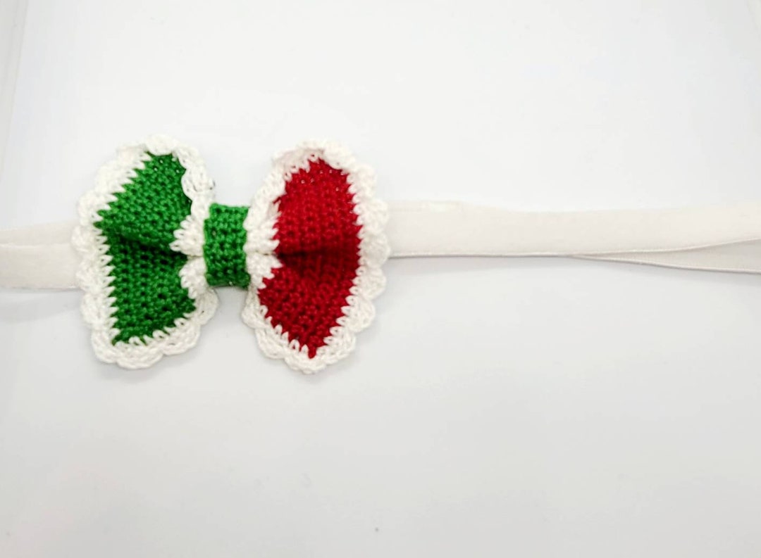 Italian Flag Crochet Hair Bow Headband - Etsy