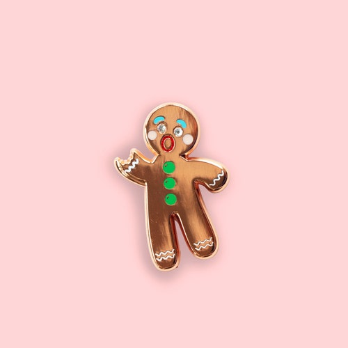 Gingerbread Man Enamel Pin - Etsy