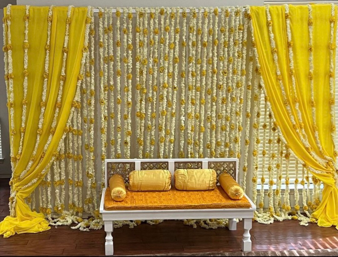 Artificial Flowers Back Drop off White With Yellow Flowers of Plastic ...