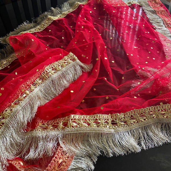 Bridal Red Dupatta - Etsy