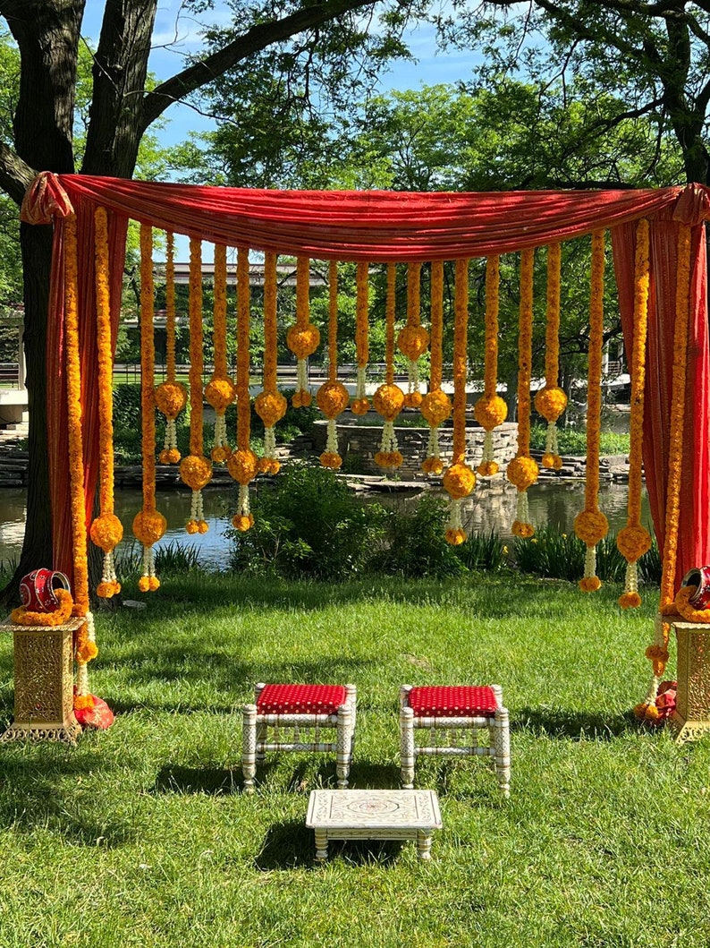 Artificial Flowers Boll Lari String Polyester Fabric for Wedding Home ...