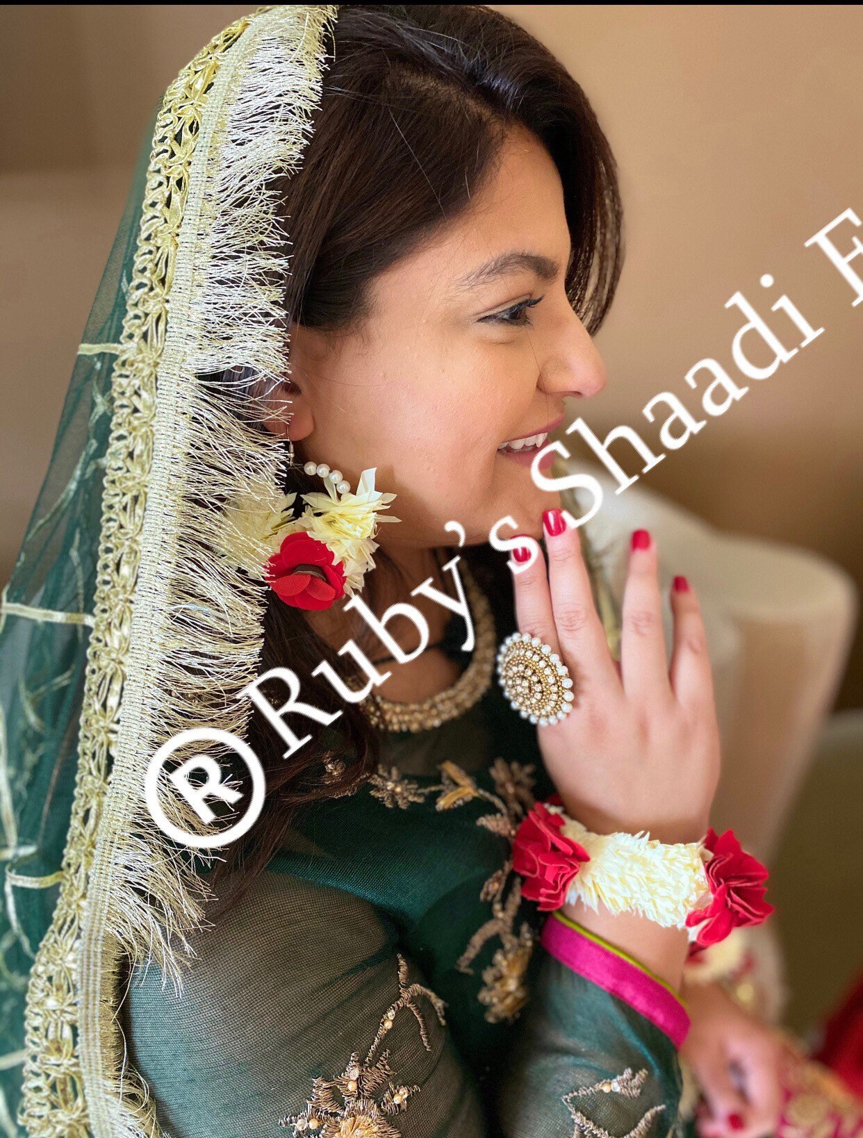 2 Count High Quality Hand Gajras With 3 Red Flowers Can Be - Etsy