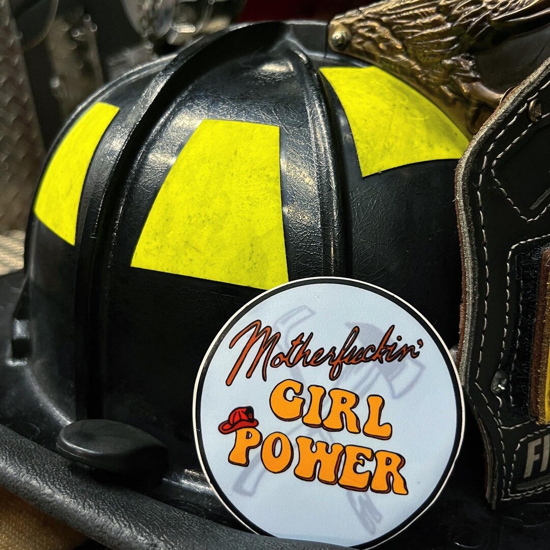 Girl Power Firefighter Sticker - Etsy