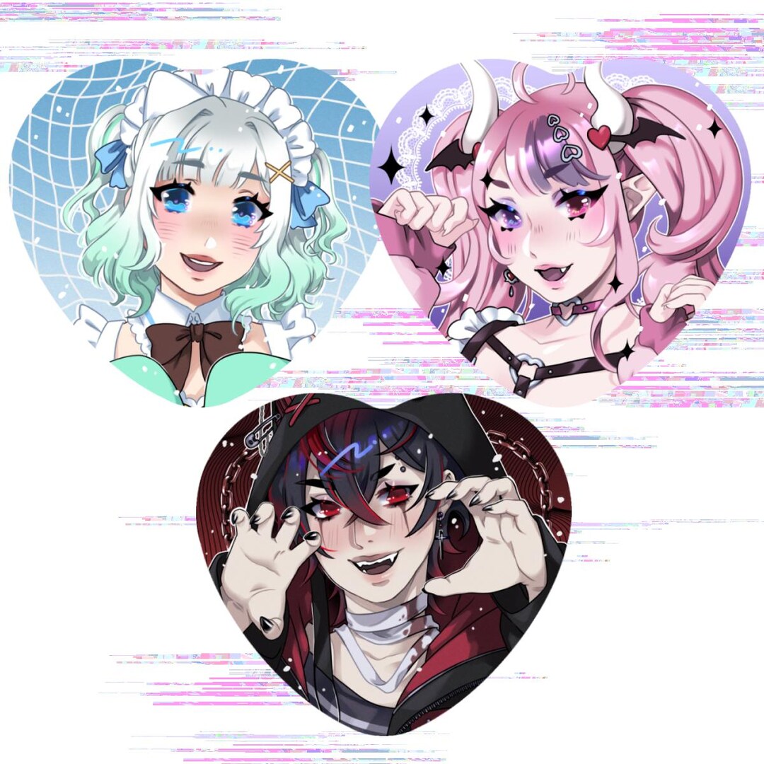 Vtuber Buttons Indie Vshojo - Etsy