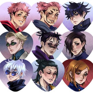 Sorcery Anime Inspired Heart Shaped Buttons - Etsy