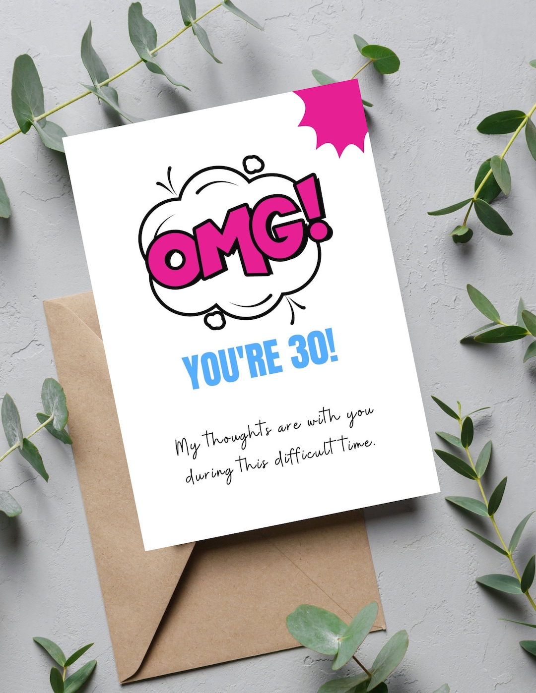 OMG YOU'RE 30 Birthday Card Funny Sarcastic Snarky Rude - Etsy