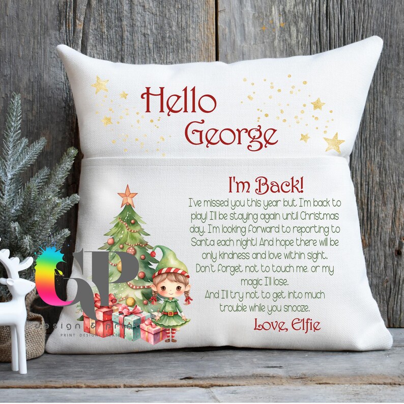 Elf Cushion, Christmas Pillow Covers, Reading Cushion - Etsy