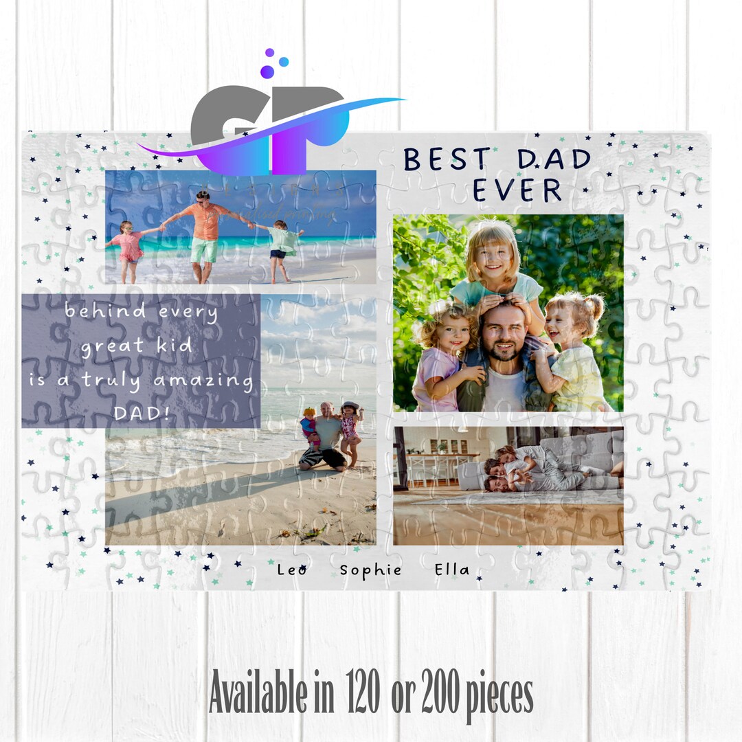 Best Dad Gift, Personalised Father's Day Photo Puzzle, Picture Jigsaw ...