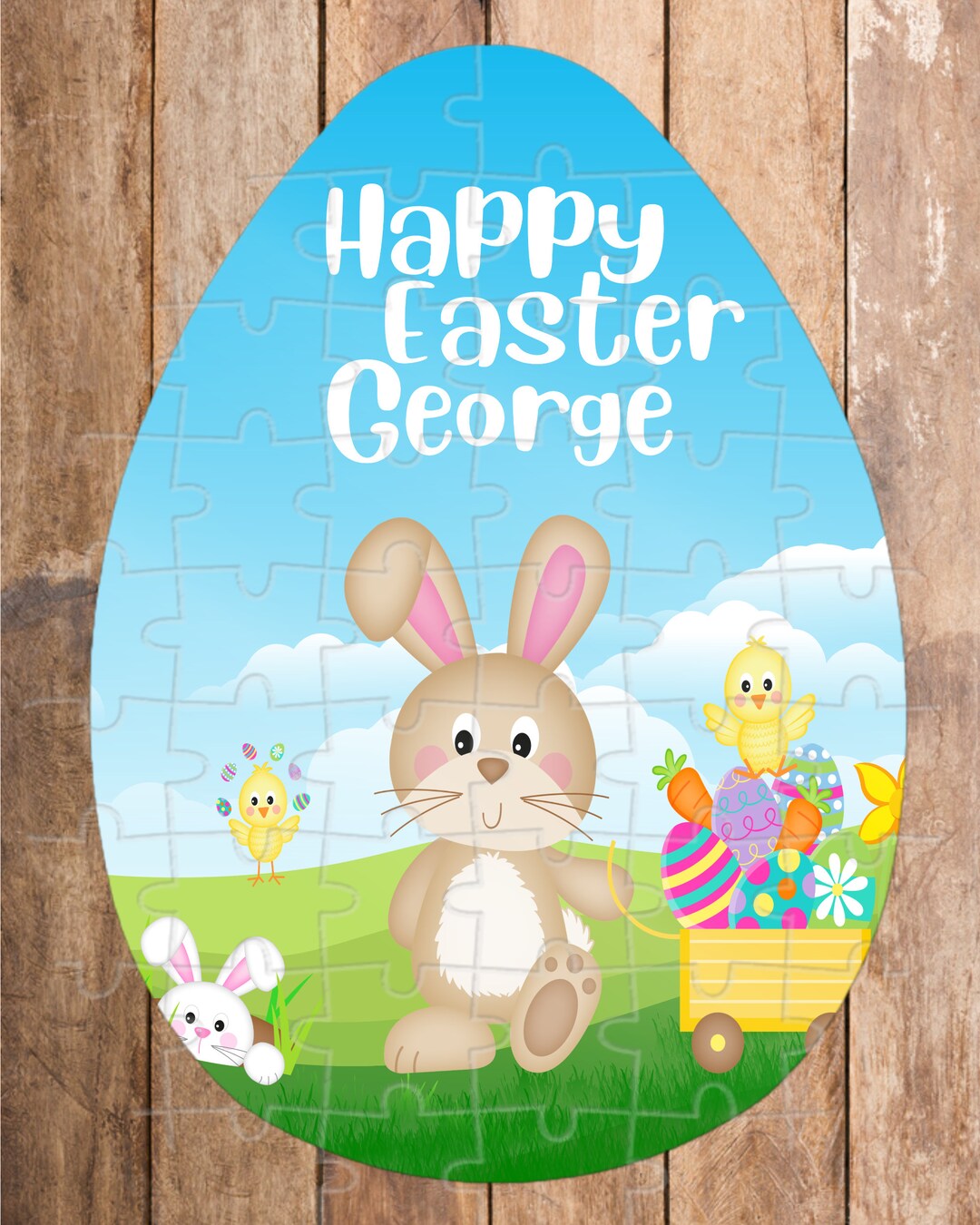 Personalised Easter Puzzle, Easter Bunny, 49 Piece Puzzle, Easter Gift ...