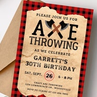 INSTANT DOWNLOAD Axe Throwing Party Invitation - 5x7 4x6 DIY ...