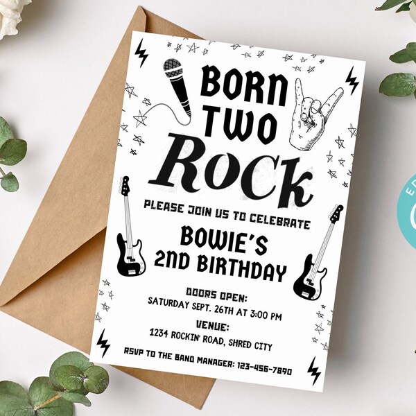 Rock Star Invitation - Etsy