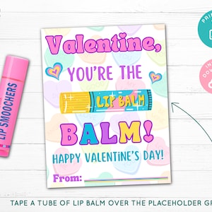 You're the Balm Valentine Printable, Lip Balm Valentine, Retro ...