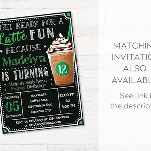 Coffee Shop Birthday Banner Sign Printable, Frappy Birthday Coffee ...