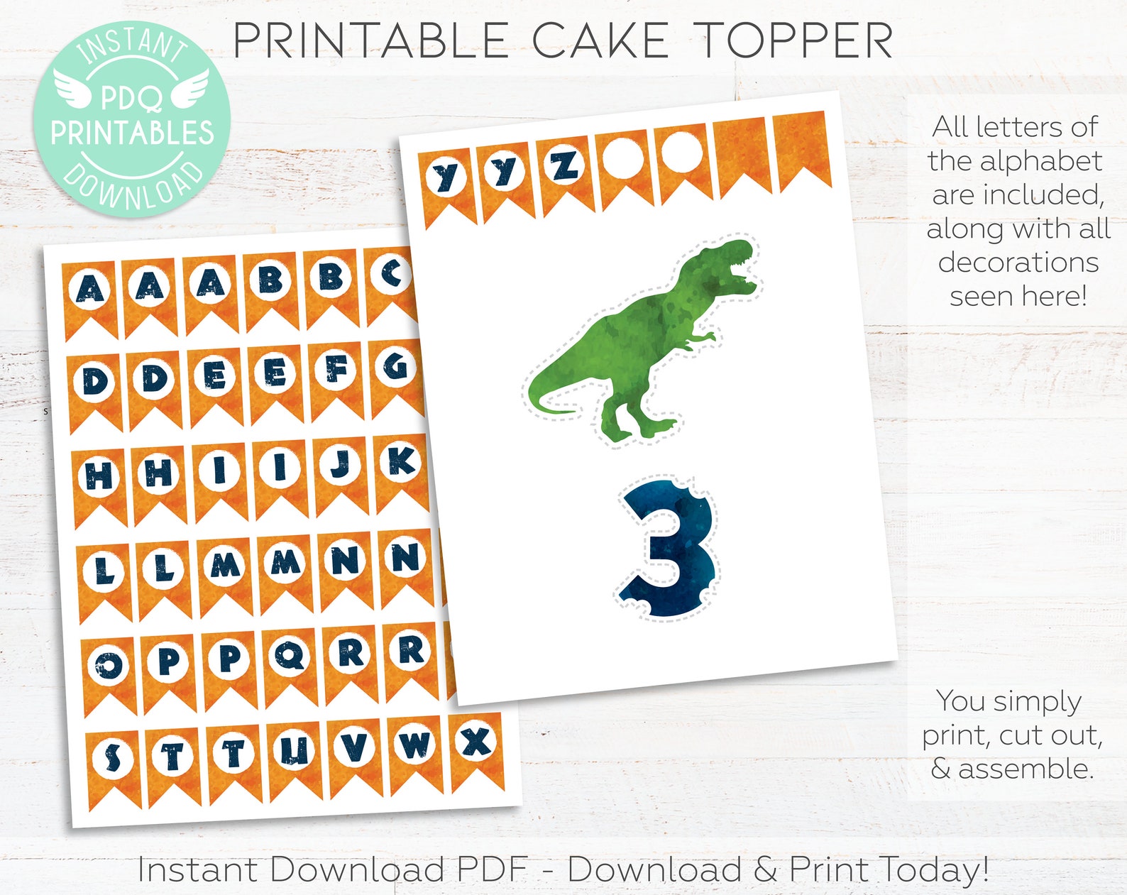 Three Rex Cake Topper Printable, 3 Rex Cake Topper, Three Rex Birthday ...