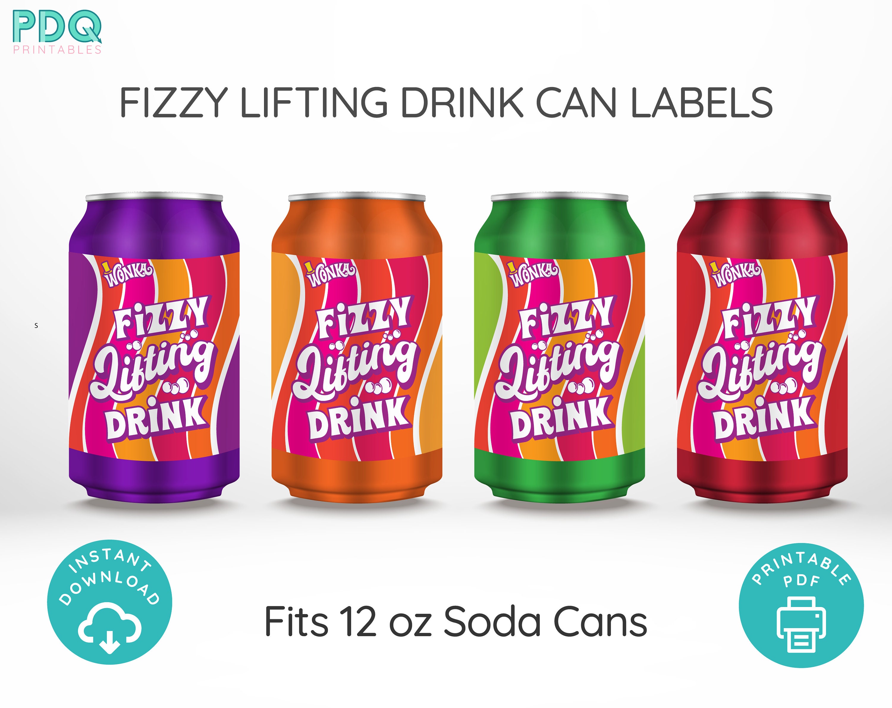 Fizzy Lifting Drink Labels Willy Wonka Birthday Willy Wonka - Etsy UK