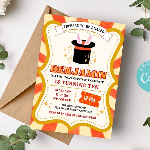 Magic Birthday Invitation Instant Download Magic Birthday - Etsy