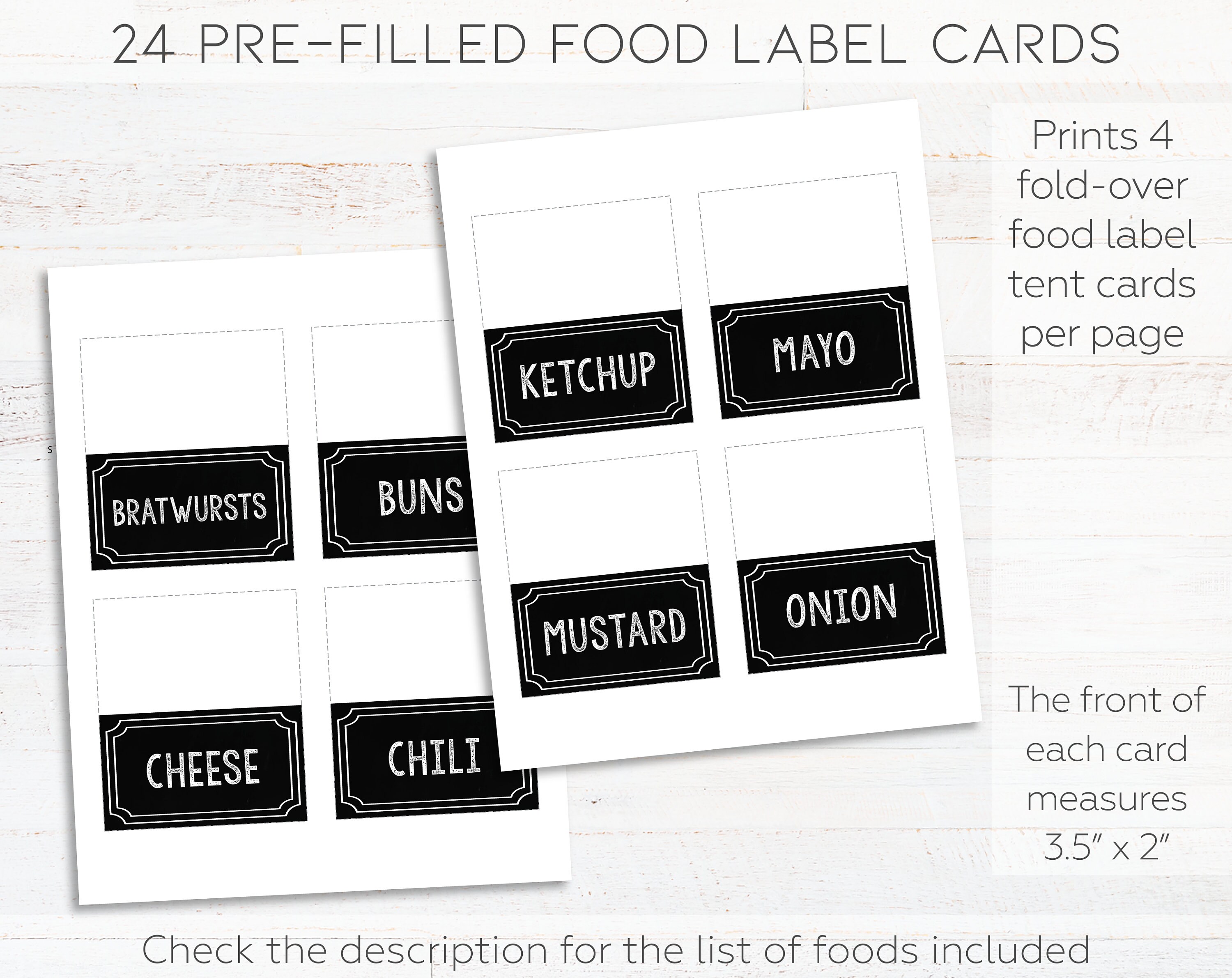 Hot Dog Bar Sign & Hot Dog Bar Label Tent Cards, Hot Dog Bar Printable ...