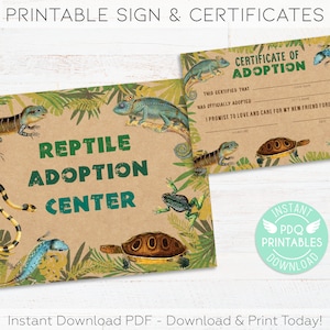 Adopt a Reptile Printable Sign & Reptile Adoption Certificates, Reptile ...