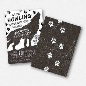 Wolf Birthday Invitation Instant Download, Wolf Invitation Printable ...