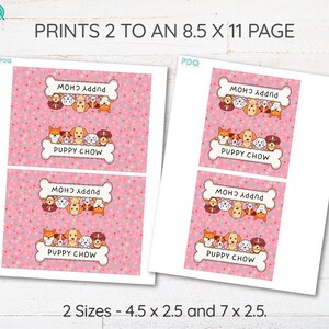 Puppy Chow Treat Bag Topper Paw-ty Favor Tag Paw-ty Thank - Etsy