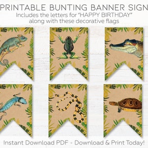 Reptile Banner Printable, Reptile Party Banner, Reptile Birthday Sign ...