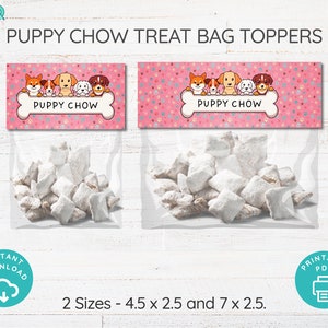 Puppy Chow Treat Bag Topper Paw-ty Favor Tag Paw-ty Thank - Etsy