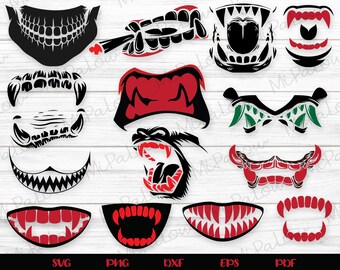 Scary teeth svg | Etsy