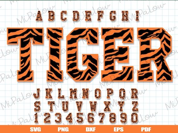Tiger Font Svg Tiger Alphabet Svg Tiger Numbers Svg - Etsy