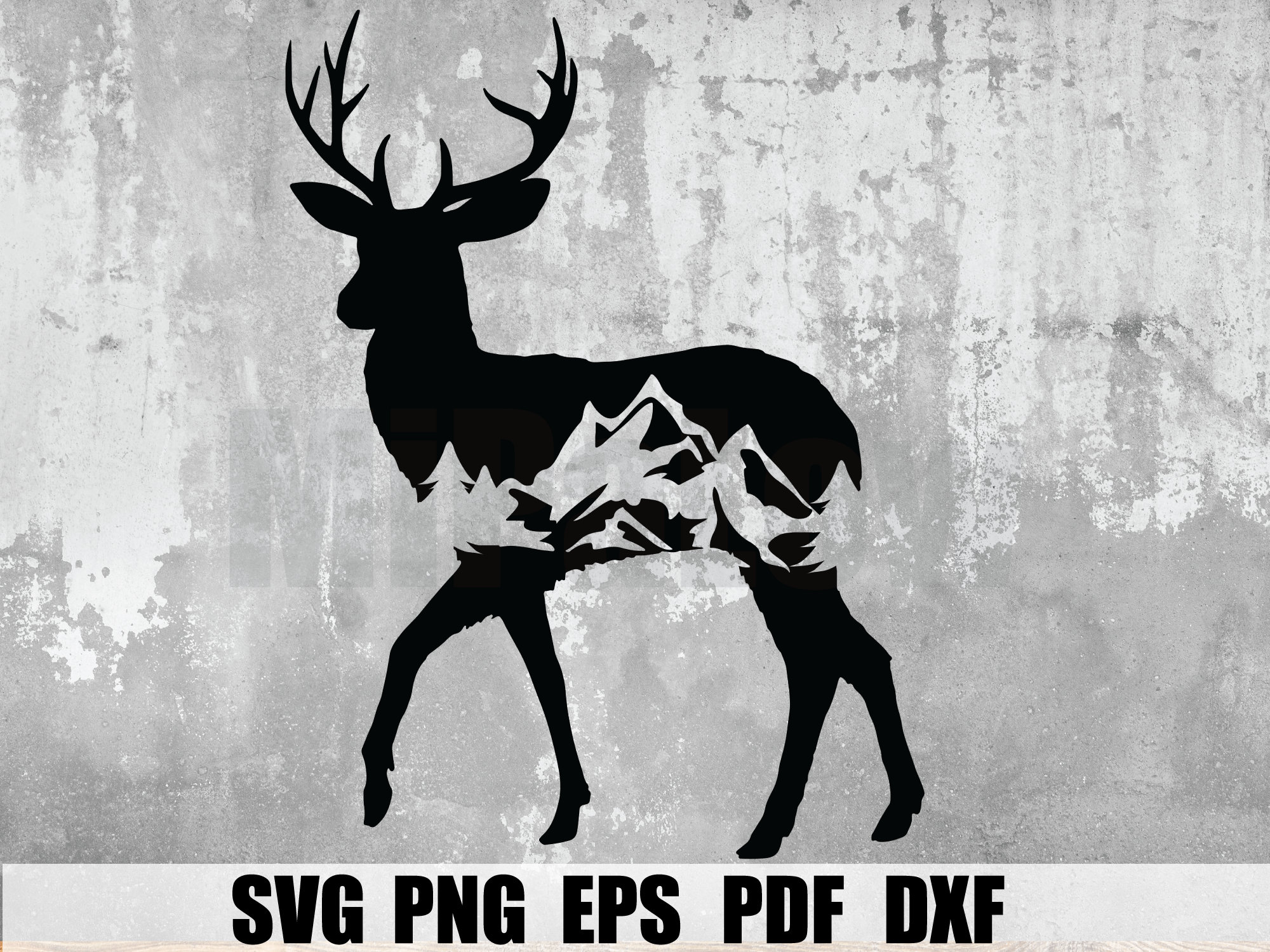 Elk and Mountains Svg Adventure Animal Svg Mountain Svg - Etsy