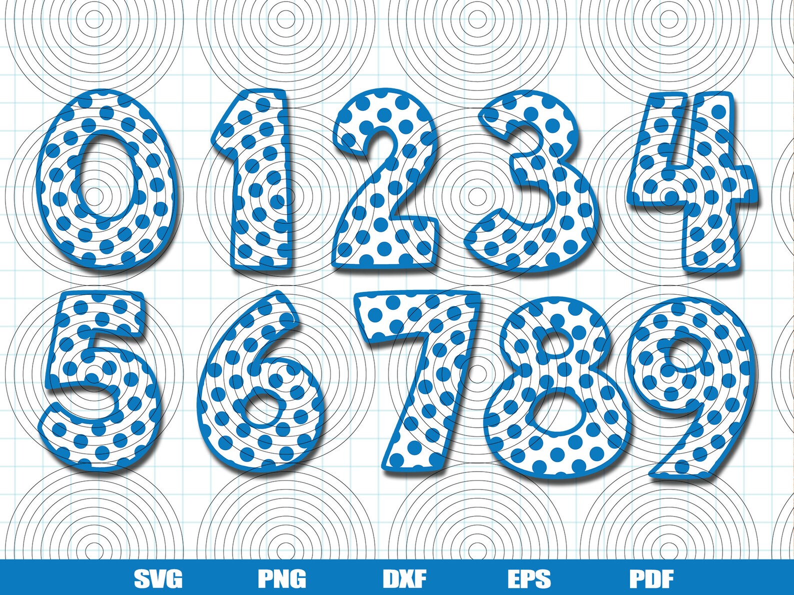 Polka dot Font SVG Polka dot Letters Svg polka dot numbers | Etsy