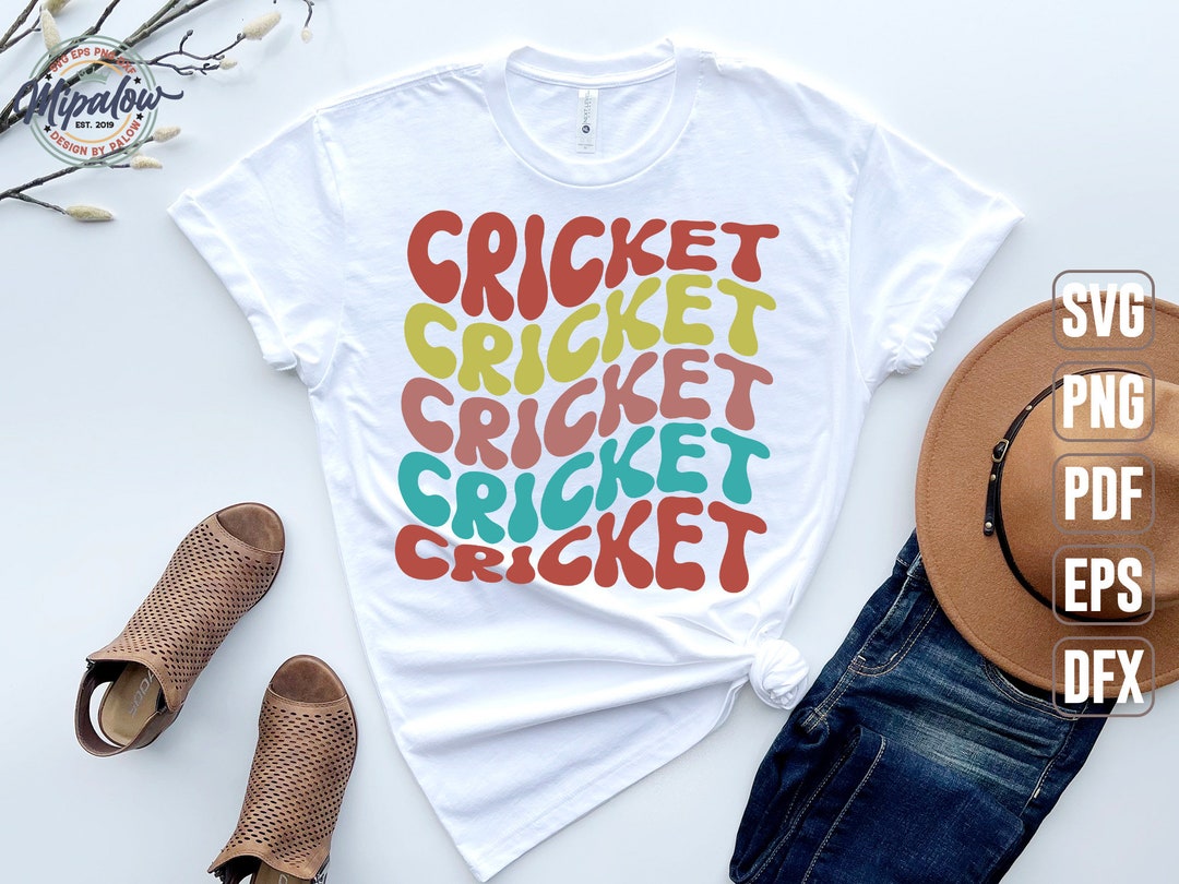 Cricket Svg, Cricket vibes Svg, Png Groovy Wavy Text Stacked Retro ...