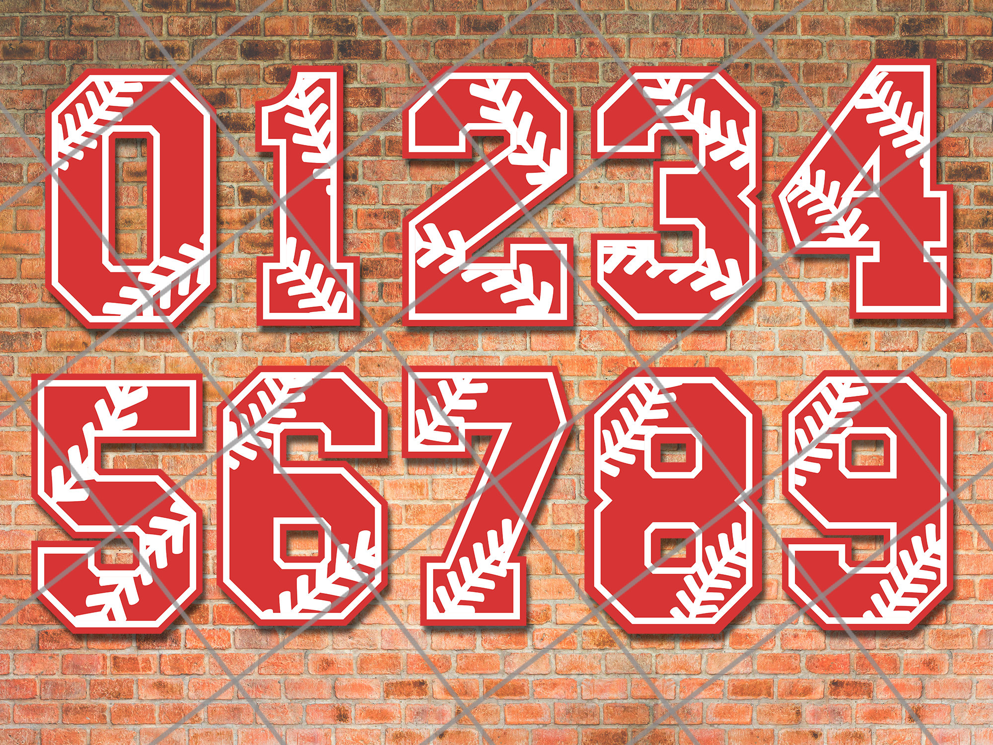 Baseball Numbers With Stitches Svg Baseball Numbers With - Etsy