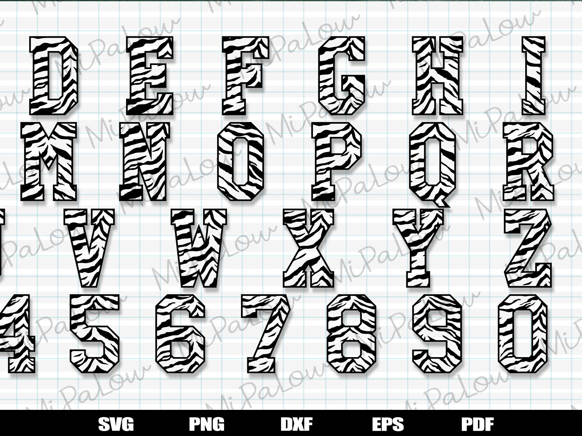 Zebra Font SVG Zebra Alphabet Zebra Pattern Patterned - Etsy