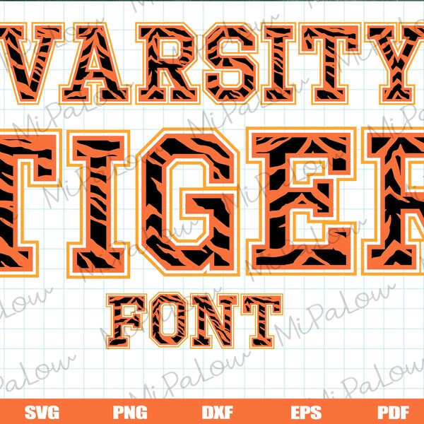 Tiger Font Svg - Etsy