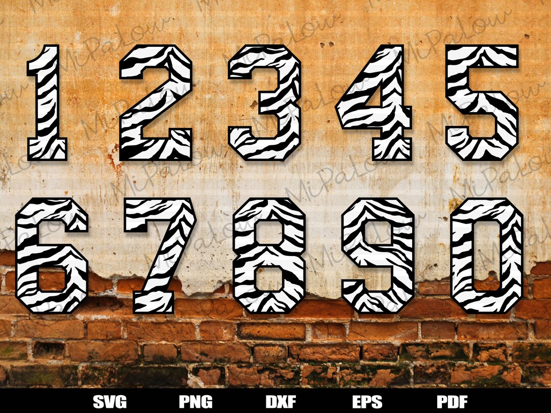 Zebra Number Zebra Font SVG Zebra Alphabet Zebra Pattern - Etsy