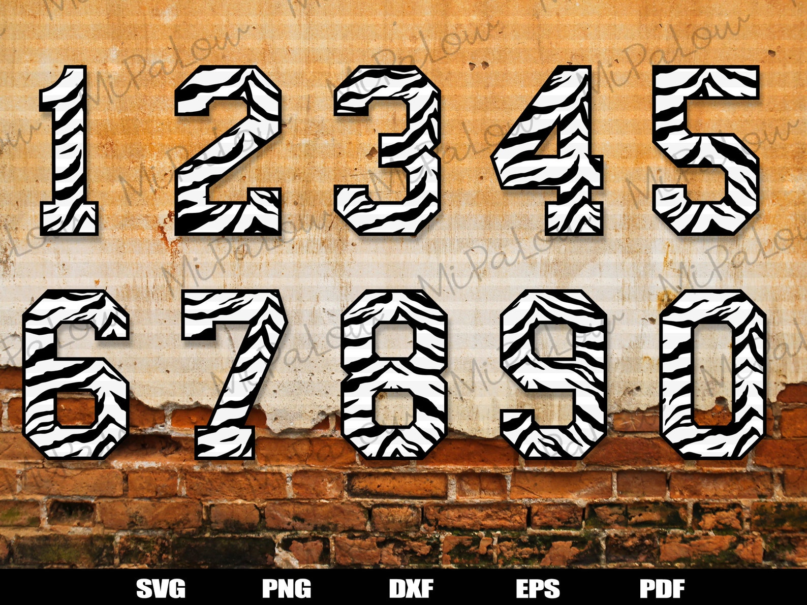 Zebra Number Zebra Font SVG Zebra Alphabet Zebra Pattern - Etsy