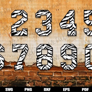Zebra Number Zebra Font SVG Zebra Alphabet Zebra Pattern - Etsy