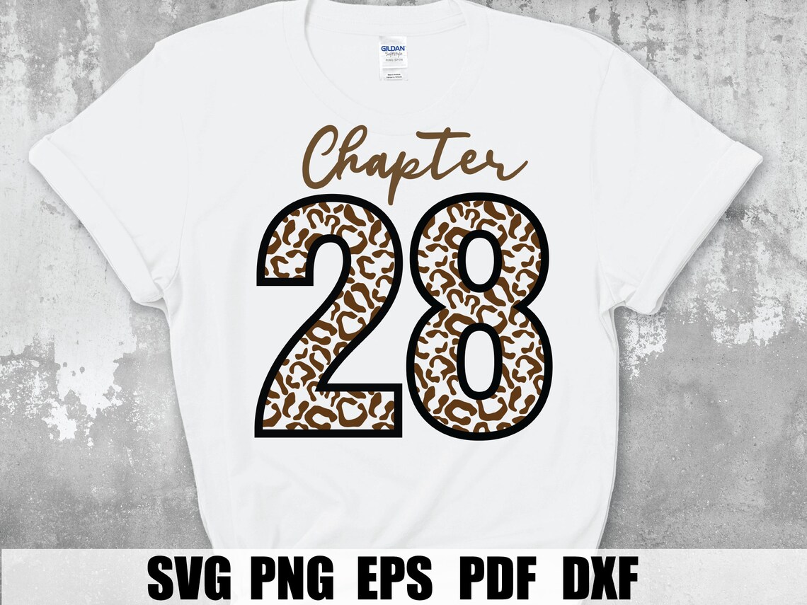 Chapter 28 Years 28th Birthday Twenty-eight Svg Leopard - Etsy