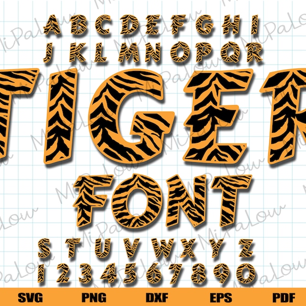Tiger Font Svg - Etsy